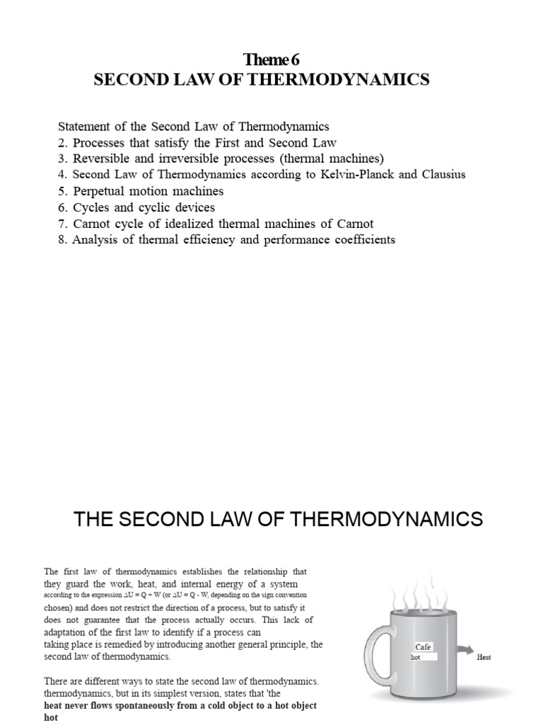 Topic 6 - SECOND LAW OF THERMODYNAMICS (Part I) | PDF | Second Law Of ...