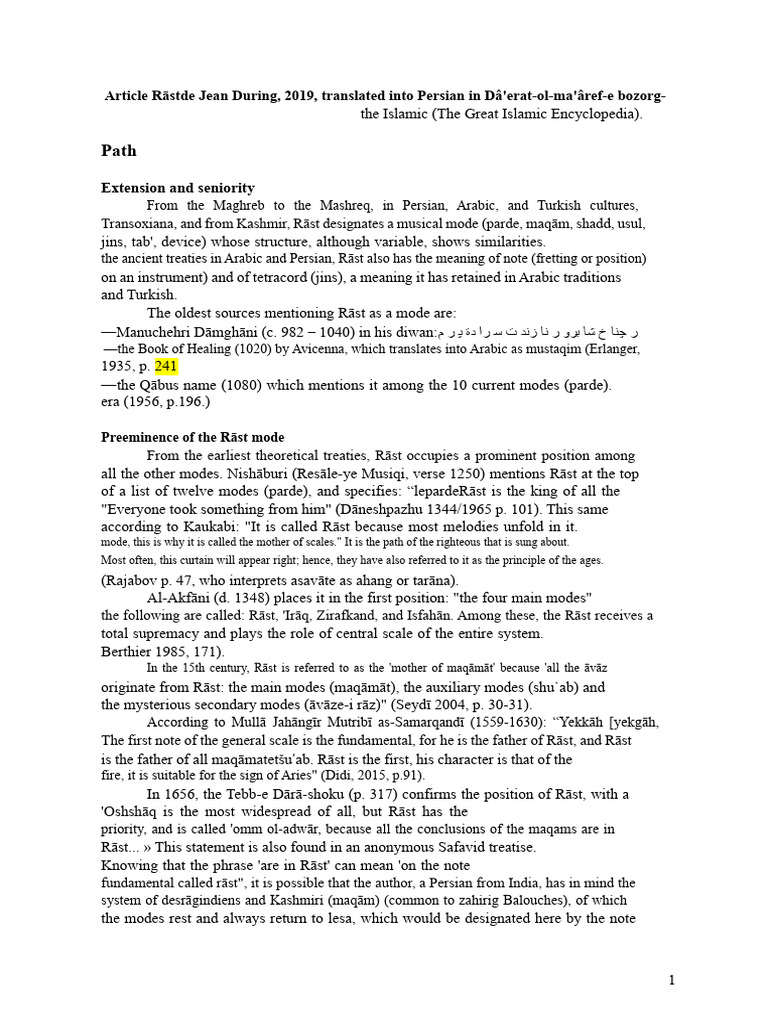 maqam_Rast.pdf | PDF | Scale (Music) | Mode (Music)