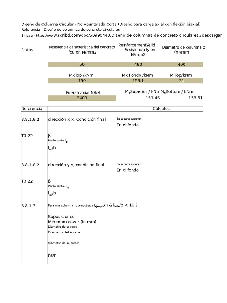 Diseño de Columna Circular | PDF