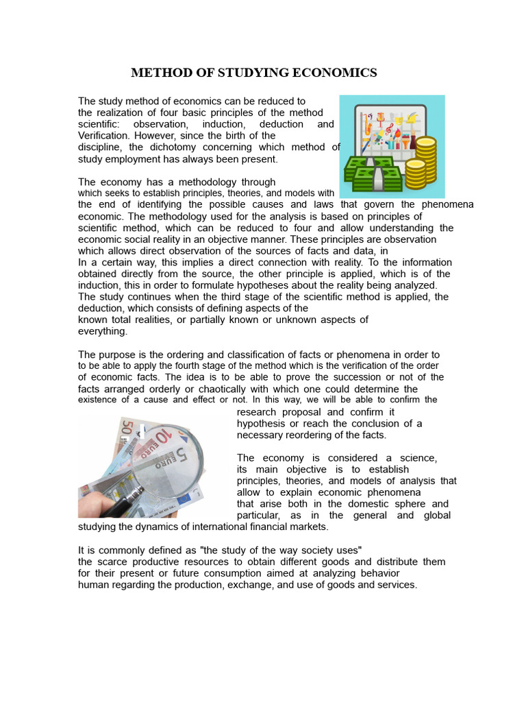 METHOD OF STUDY OF ECONOMICS | PDF | Scientific Method | Methodology