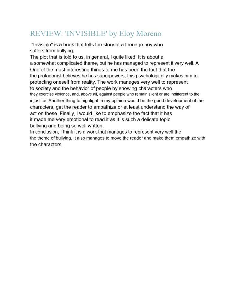 "Invisible: A Deep Dive into Bullying" | PDF