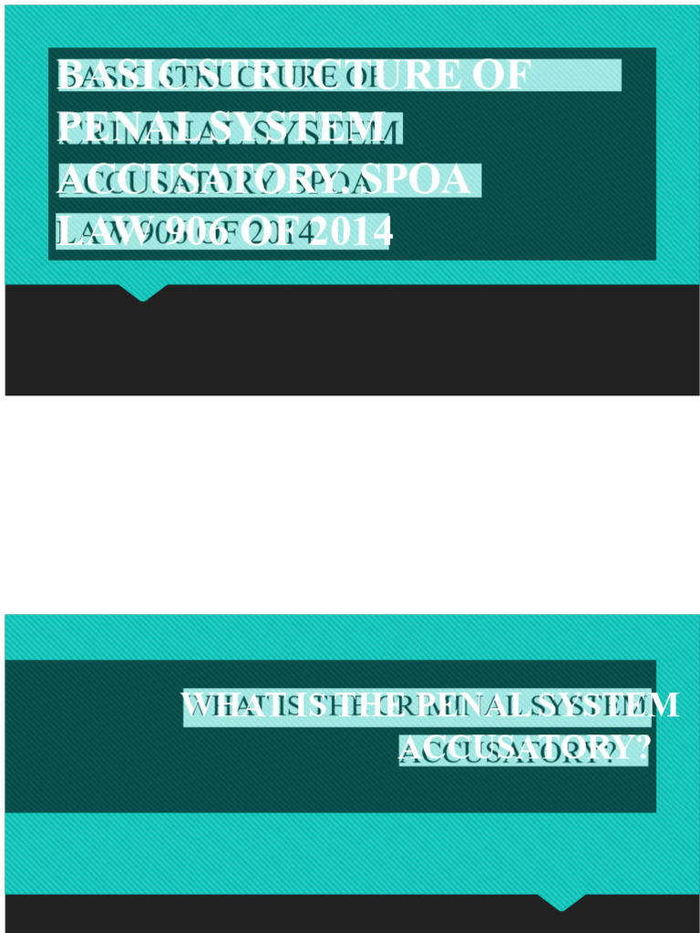 Basic Structure of The Accusatory Criminal System | PDF