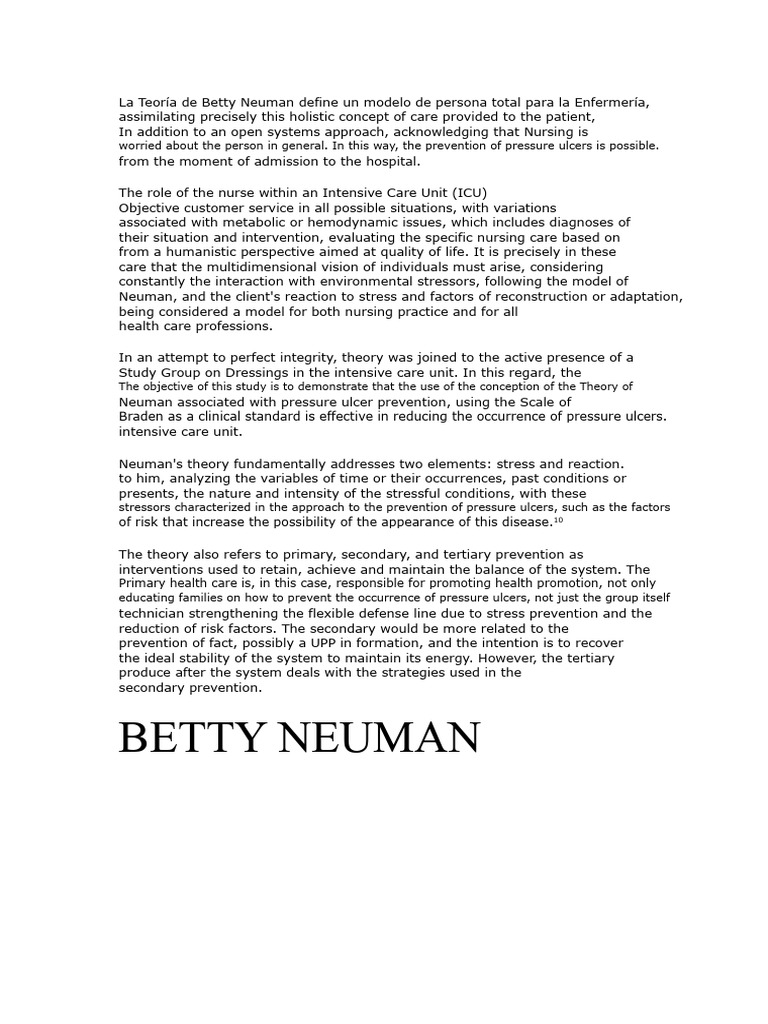Betty Neuman | PDF | Stress (Biology) | Nursing