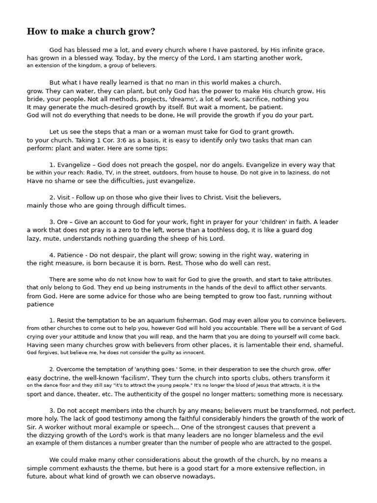 How to Make a Church Grow | PDF | God In Christianity | Abrahamic Religions