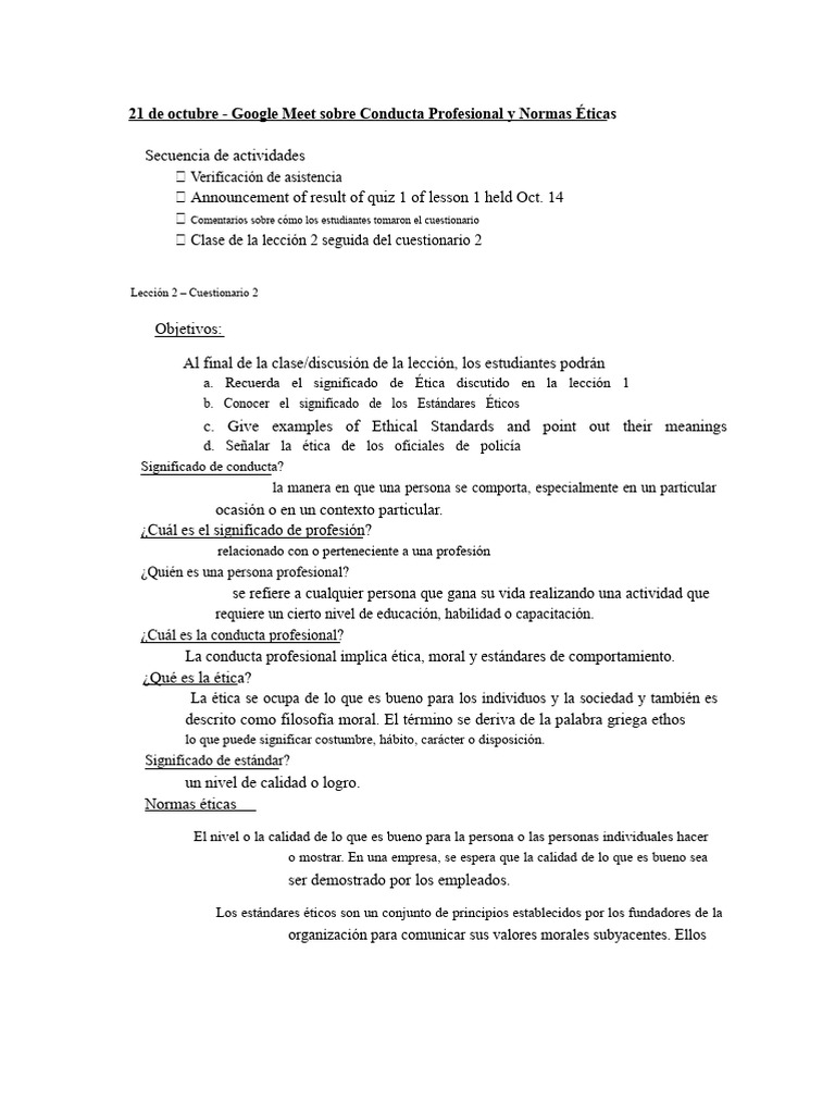 Conducta Profesional y Normas Éticas | PDF | Comportamiento | Moralidad