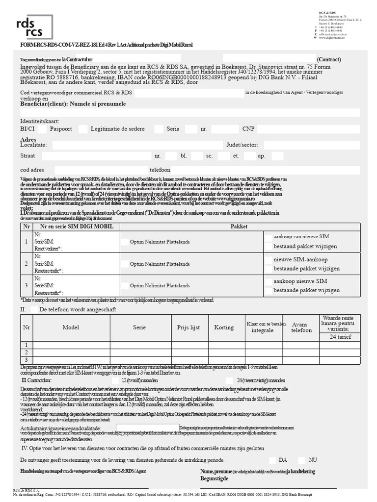 Contract DIGI Act Digi Mobil Platteland | PDF