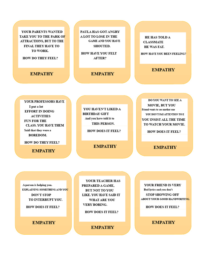 EMPATHY CARDS | PDF | Empathy
