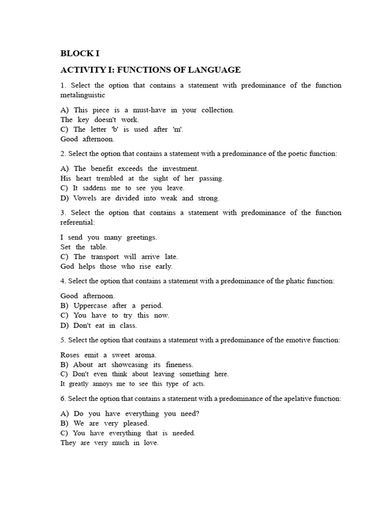 Functions of Language Explained | PDF | Linguistics
