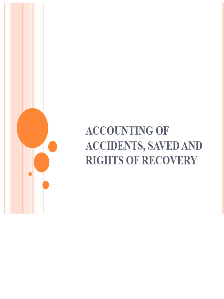 Accident Claims Accounting Guide | PDF | Insurance | Debits And Credits
