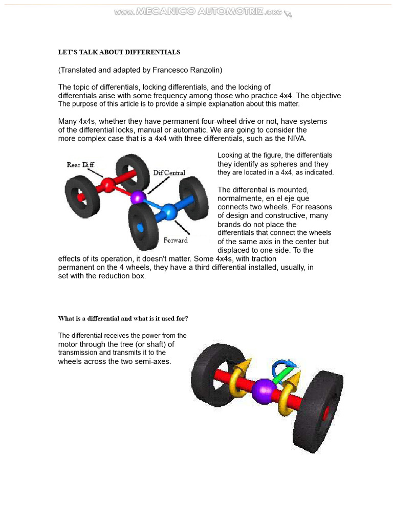 Differential Manual Concepts Operation Traction Locking | PDF | Axle ...