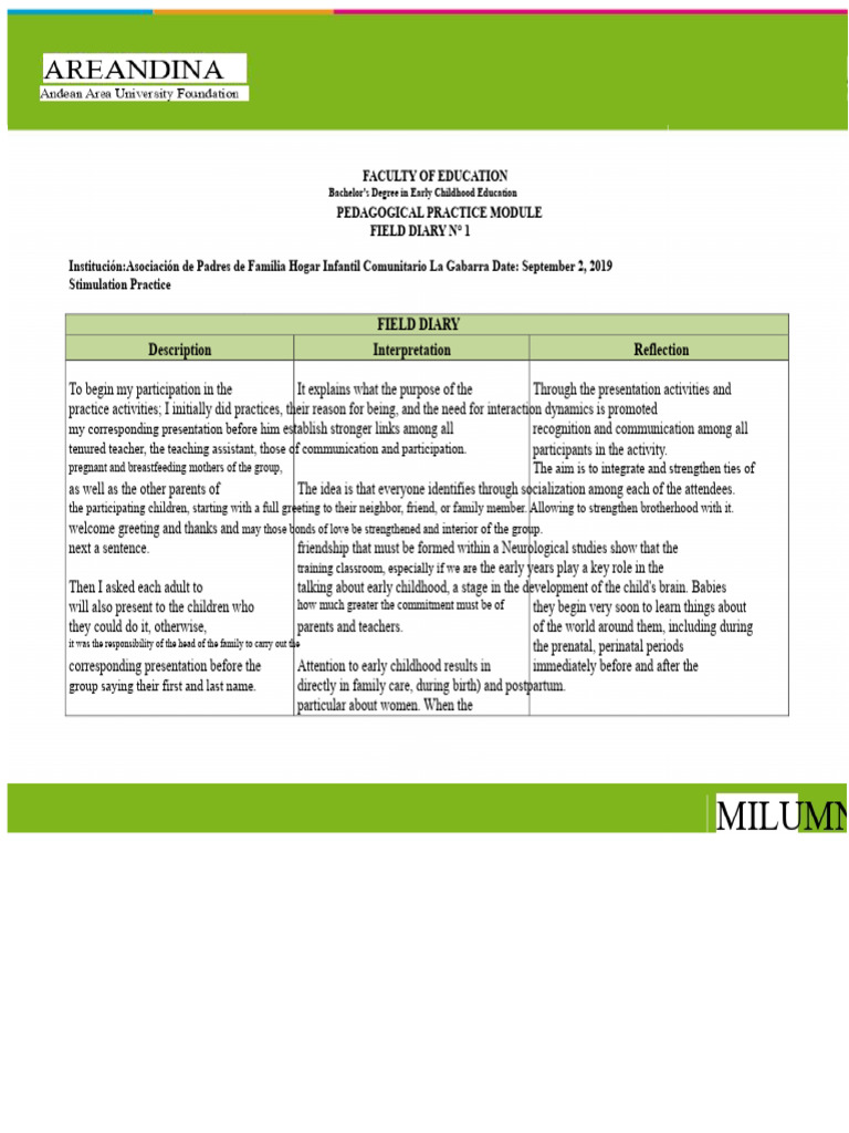 Field Diary 1 | PDF | Prenatal Development | Behavioural Sciences