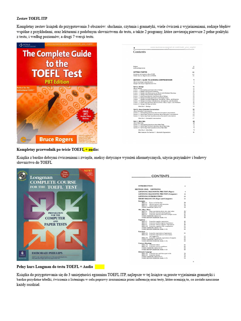 Opis TOEFL ITP | PDF