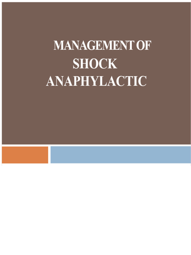 Anaphylactic Shock Management Guide | PDF | Allergy | Shock (Circulatory)