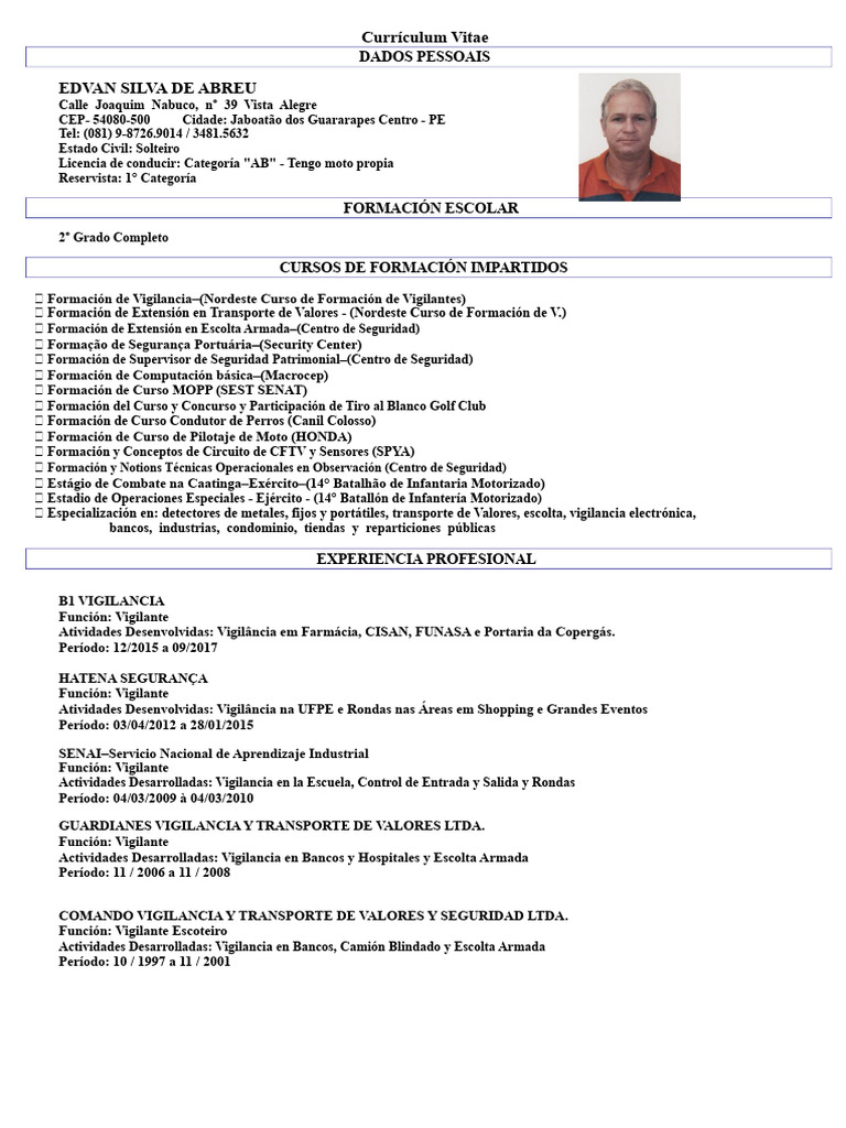 Currículum Edvan | PDF