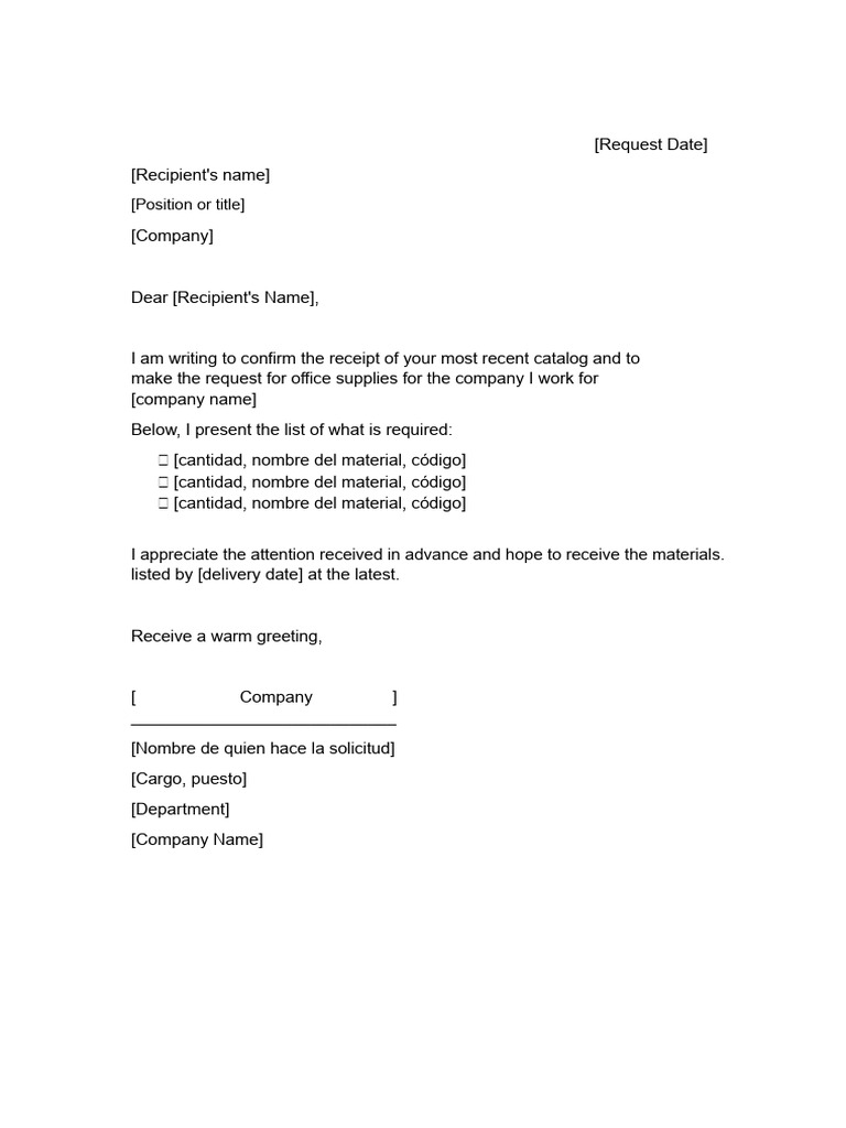 Materials Request Form 1 | PDF