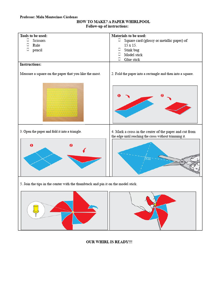 Instructions For Making Paper Swirl | PDF