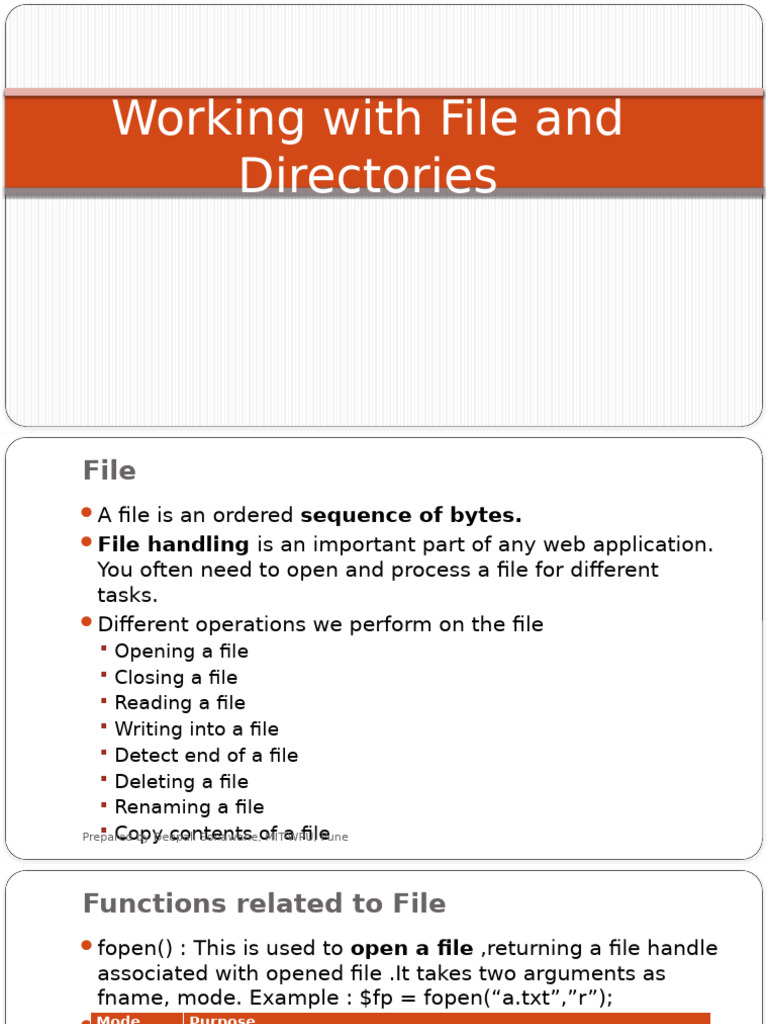 File Handling Functions in PHP | PDF | Computer File | Parameter ...