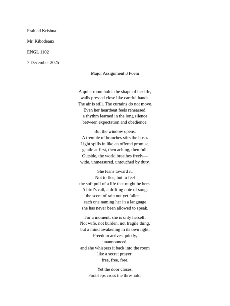 Major Assign 3 Poem | PDF