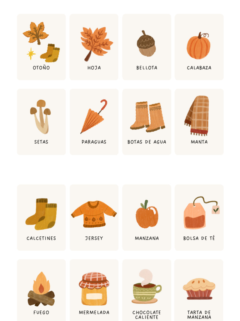 Vocabulario de Otoño | PDF