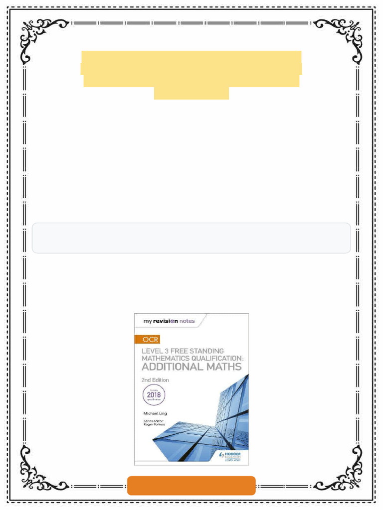 My Revision Notes OCR Level 3 Free Standing Mathematics Qualification ...