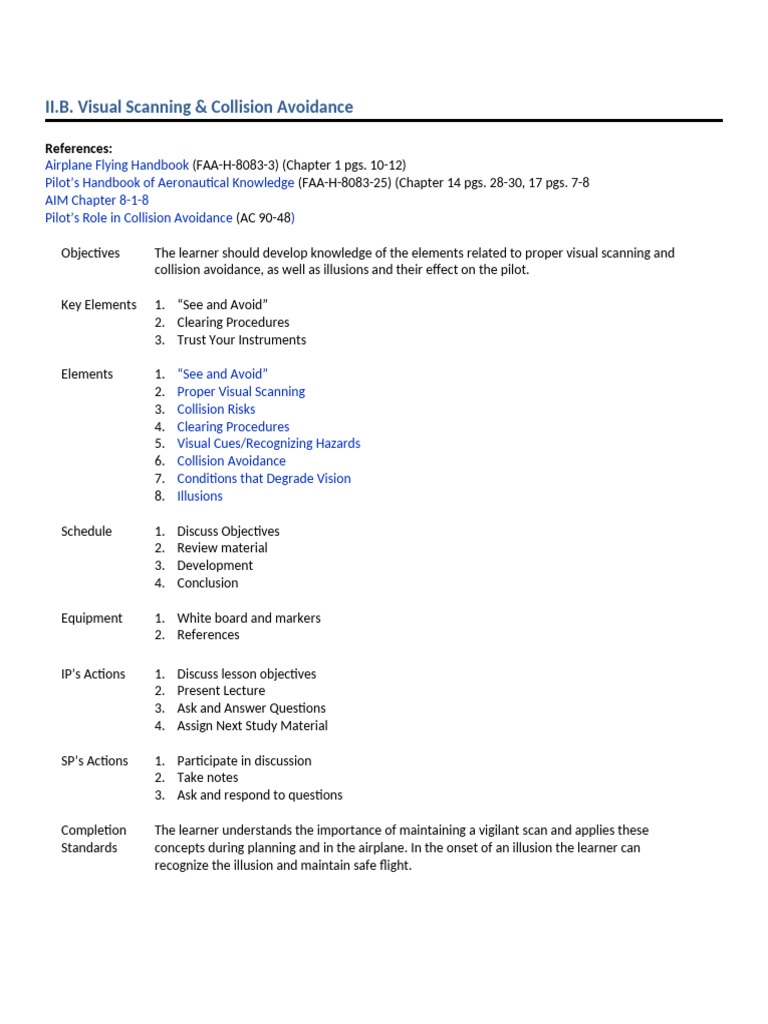 Visual Scanning & Collision Avoidance Guide | PDF | Aviation | Aviation ...
