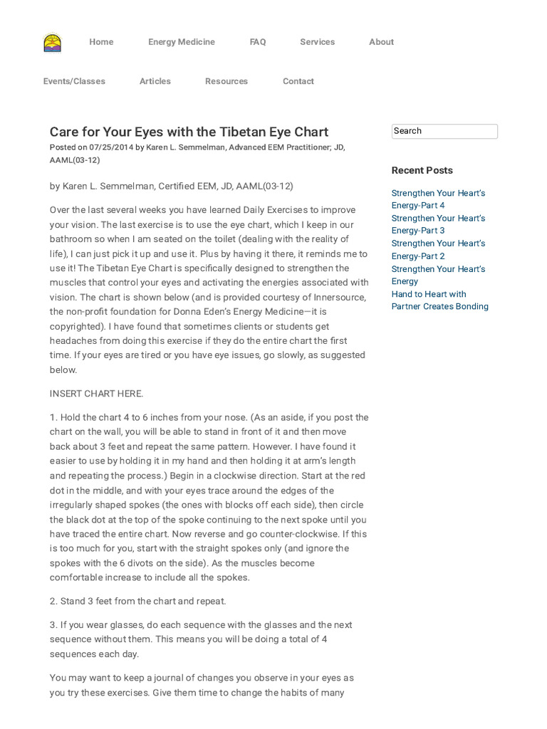 Care For Your Eyes With The Tibetan Eye Chart - Semmelman Energy Center ...