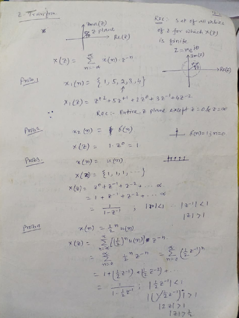 Z Transform hand note | PDF