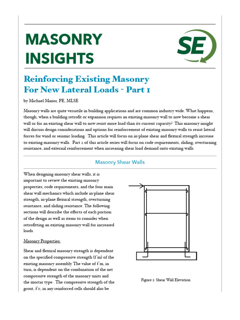 Masonry Lateral Reinforcement Part I June 2019 MAC | PDF | Masonry ...
