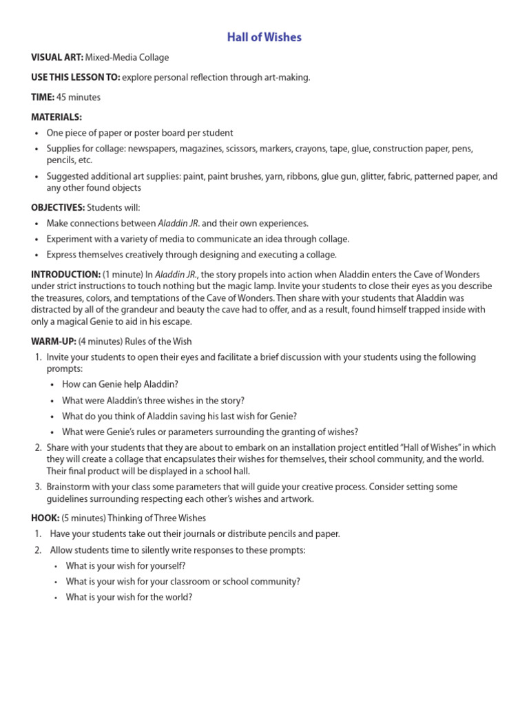 Visual Art Curriculum Connection | PDF | Collage