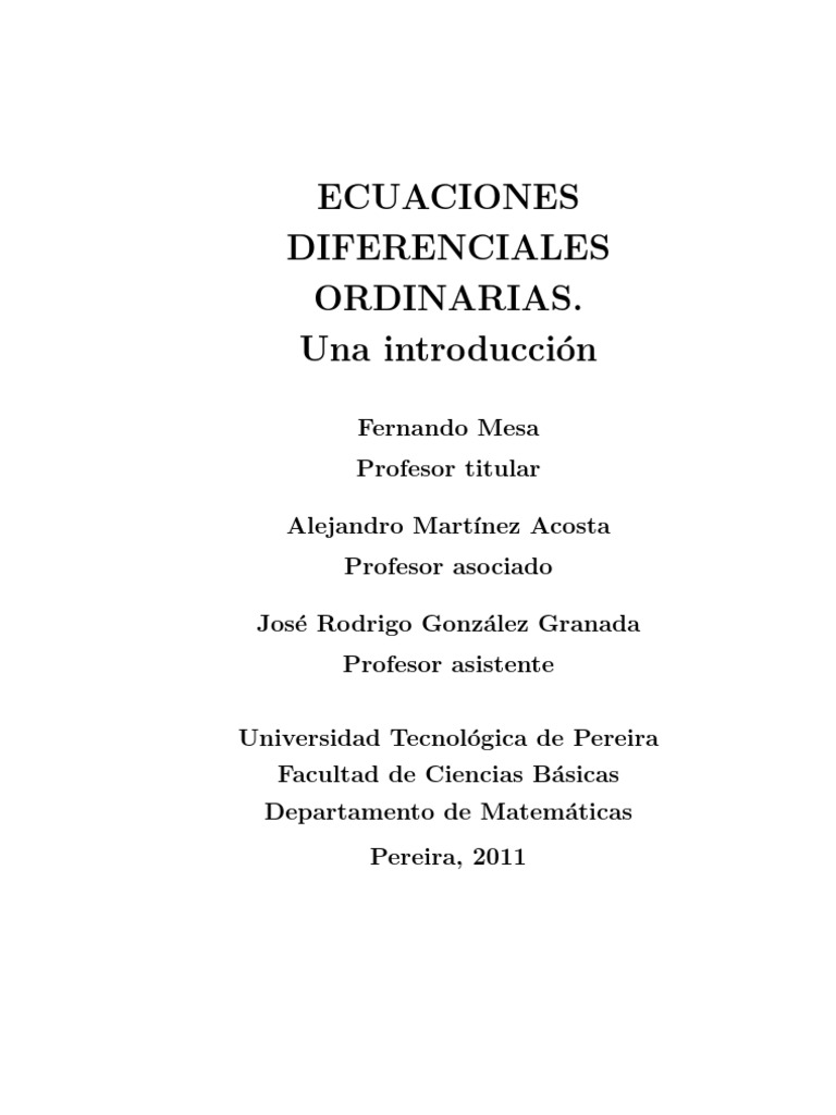 Ecuaciones Diferenciales | PDF | Ecuaciones | Derivado