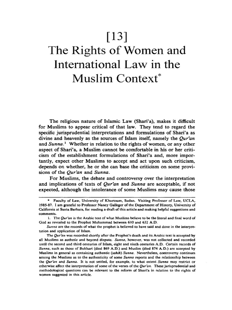 An Na'Im - The Rights of Women and International Law in the Muslim ...