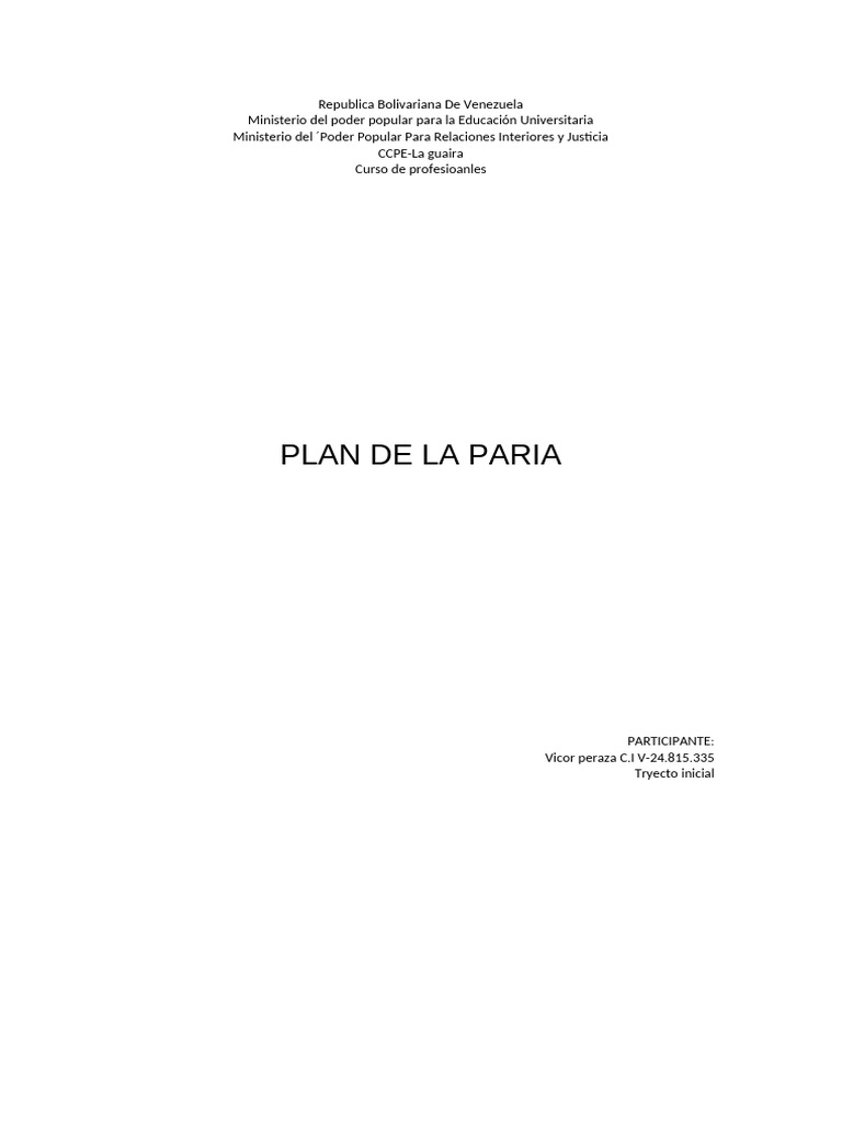 Ensayo Plan de La Patria | PDF