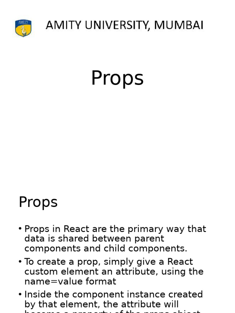 Props | PDF | Parameter (Computer Programming) | Java Script