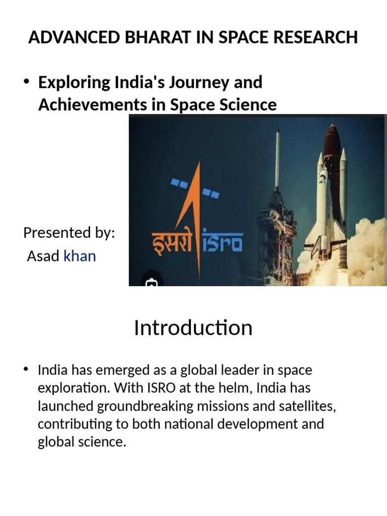 Advanced Bharat in Space Research Presentation | PDF