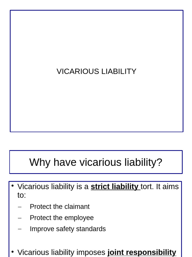 Understanding Vicarious Liability Basics | PDF | Legal Liability ...