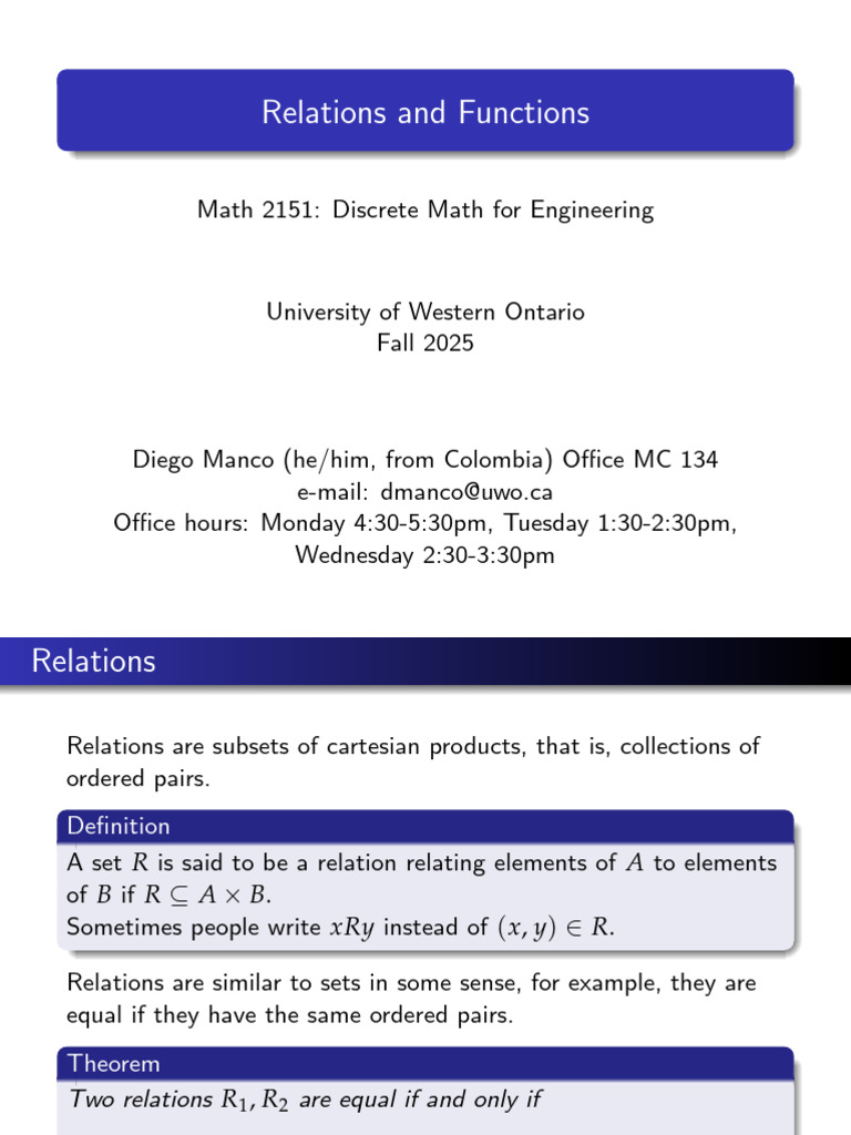 Understanding Relations and Functions in Math | PDF | Mathematical ...
