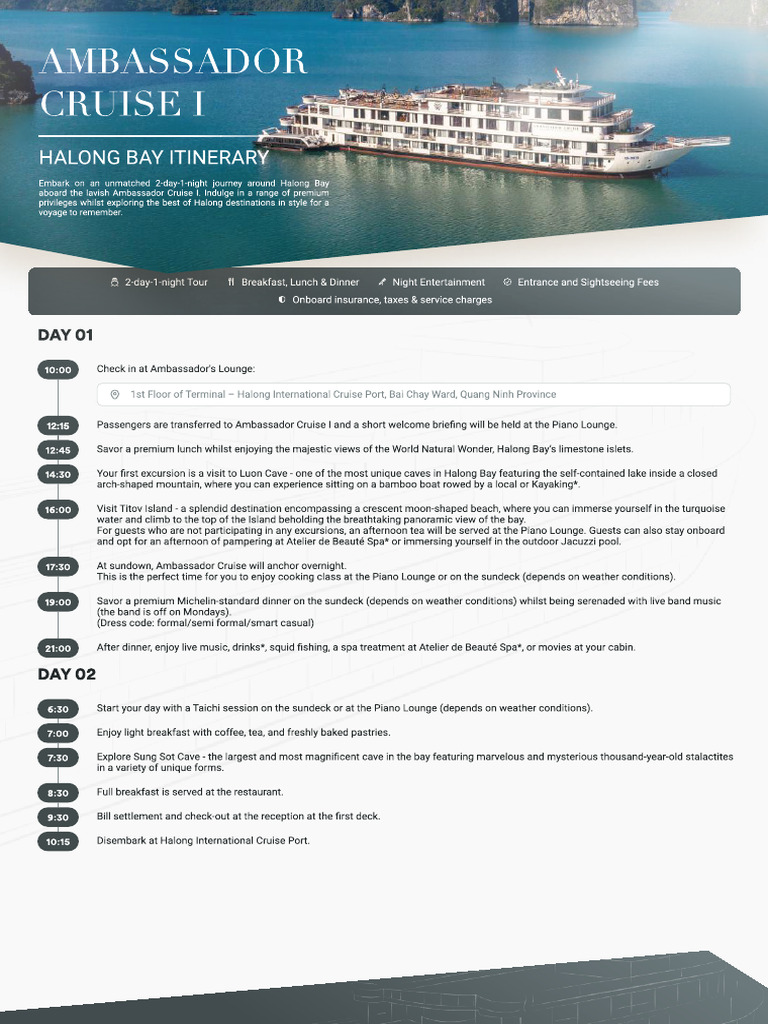 Ambassador Cruise 2D1N | PDF