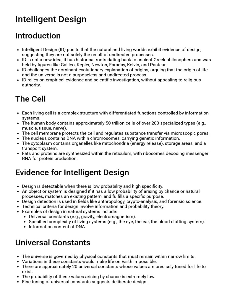 AnIntroductiontoIntelligentDesign StudyGuide | PDF | Dna | Rna
