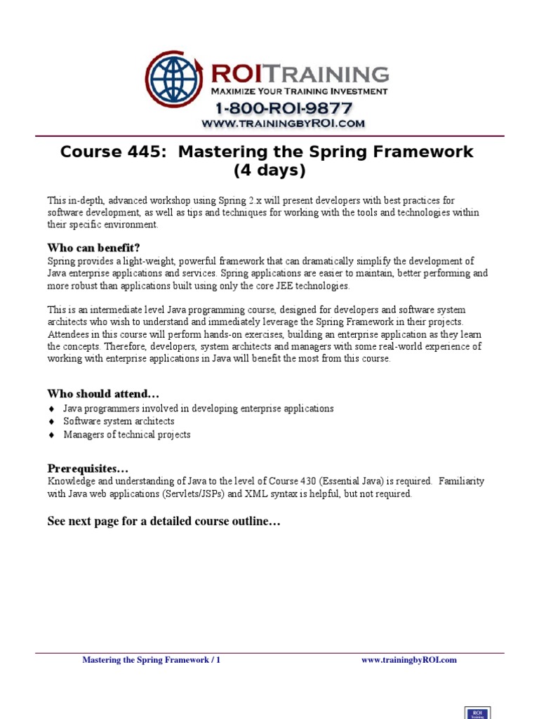 445 - Mastering The Spring Framework | PDF | Spring Framework | Enterprise Java Beans