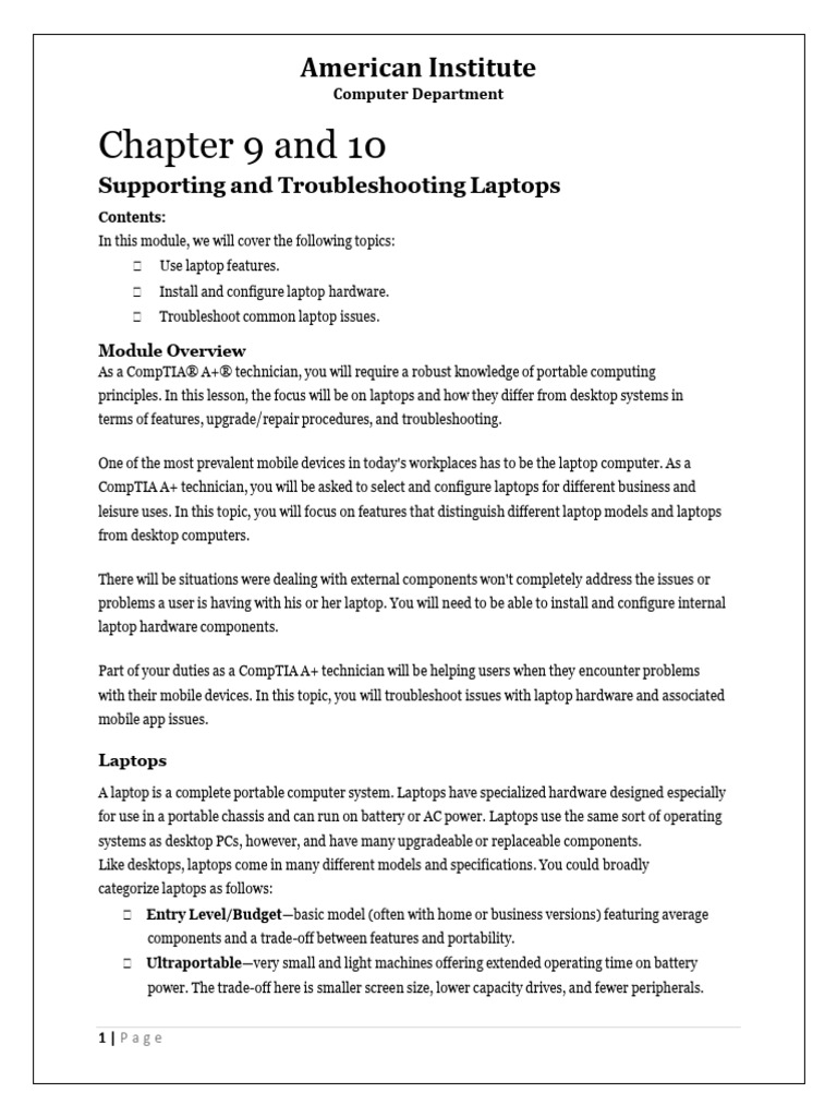 Chapter 9 and 10 (1) | PDF | Laptop | Image Scanner