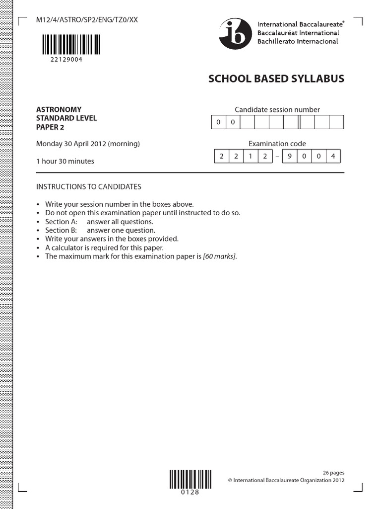 Astronomy Exam Paper 2 Instructions | PDF | Mars | Solar Flare