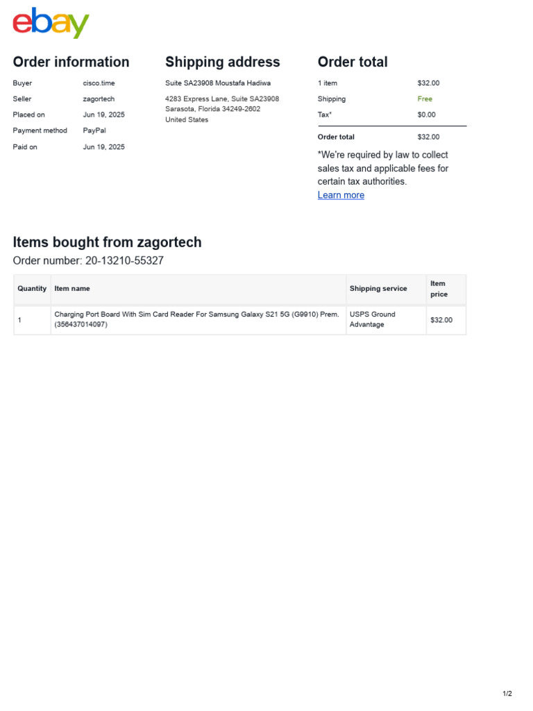 Order Details _ EBay | PDF