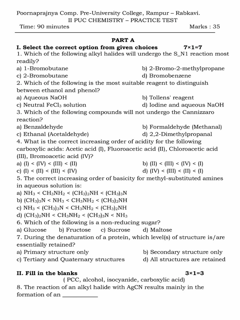 Org Chem Practice Paper | PDF