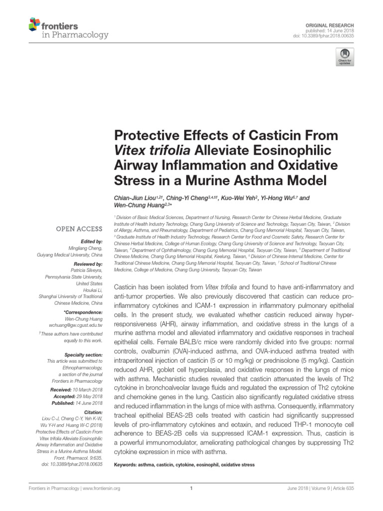 Protective Effect of Casticin From Vitex Trifolia (Asthma & Cough ...
