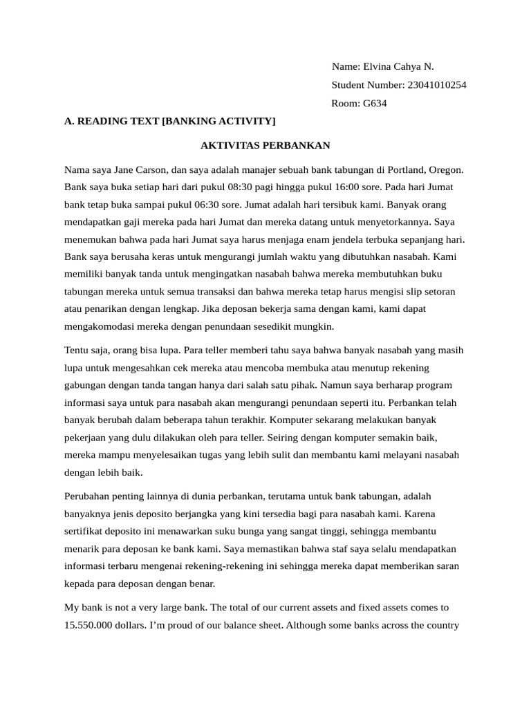 Banking Activity | PDF