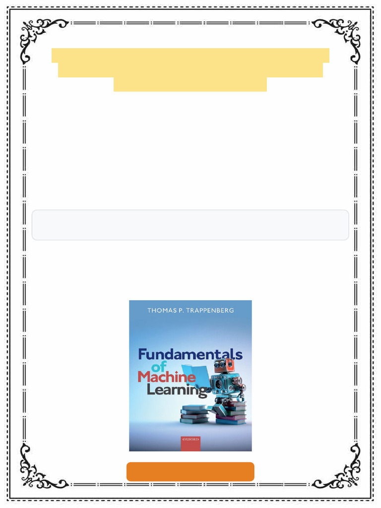 Fundamentals of Machine Learning 1st Edition Thomas P. Trappenberg eBook enhanced academic ...