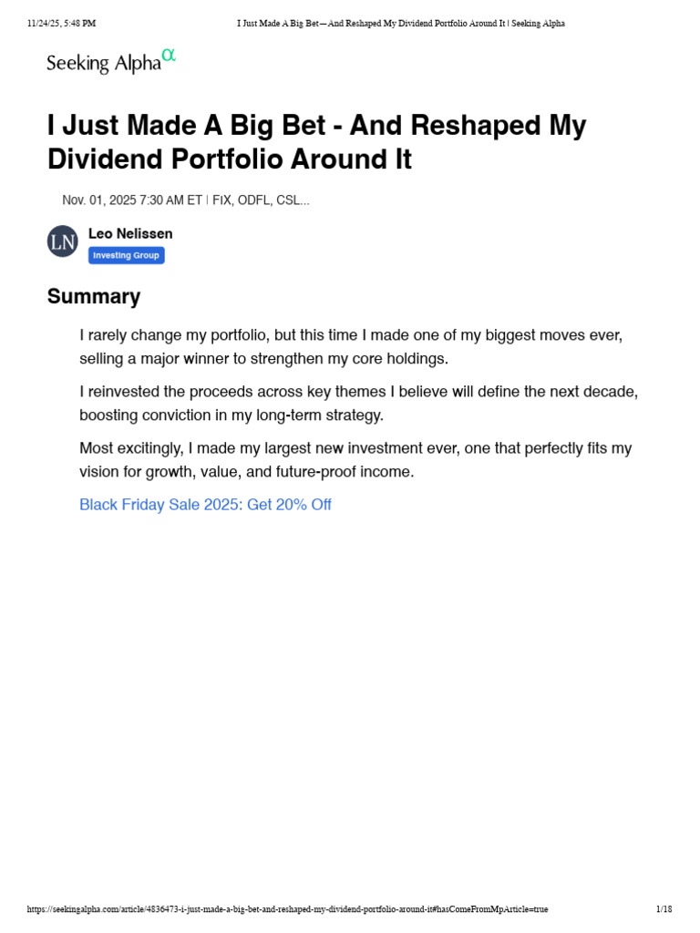 I Just Made A Big Bet - and Reshaped My Dividend Portfolio Around It ...