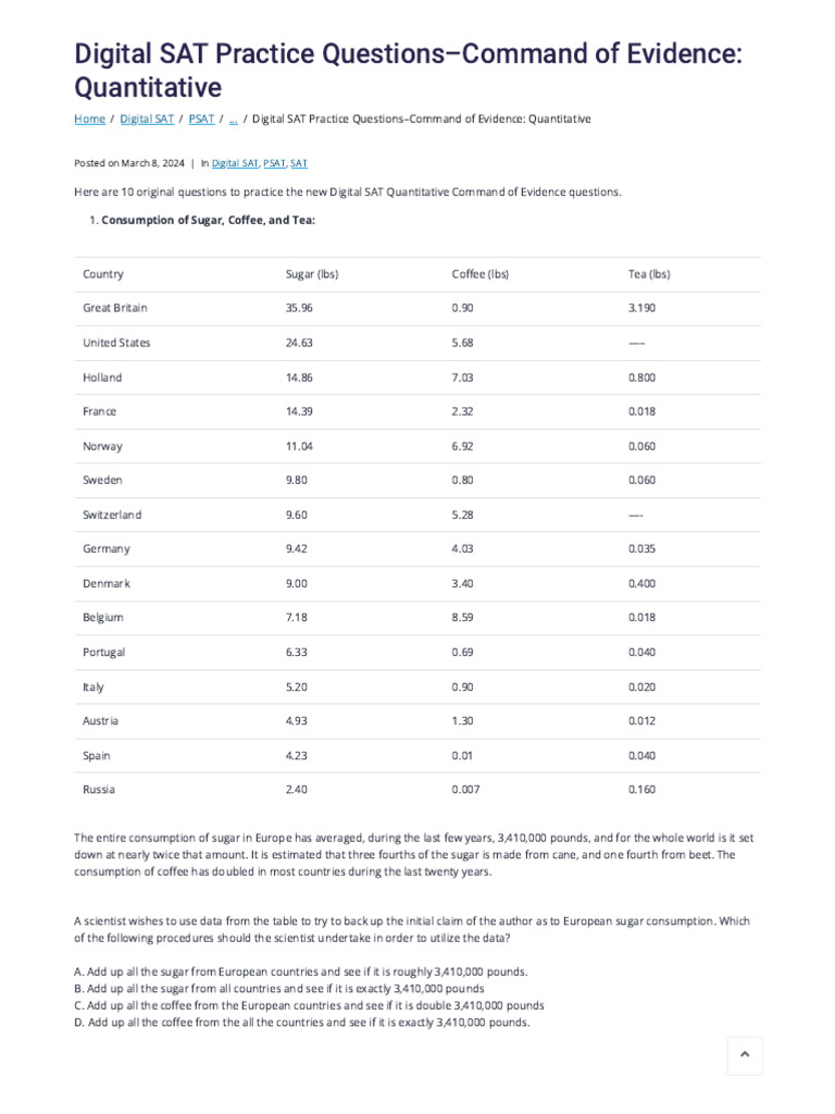 Digital SAT Practice Questions–Command of Evidence_ Quantitative – BWS ...