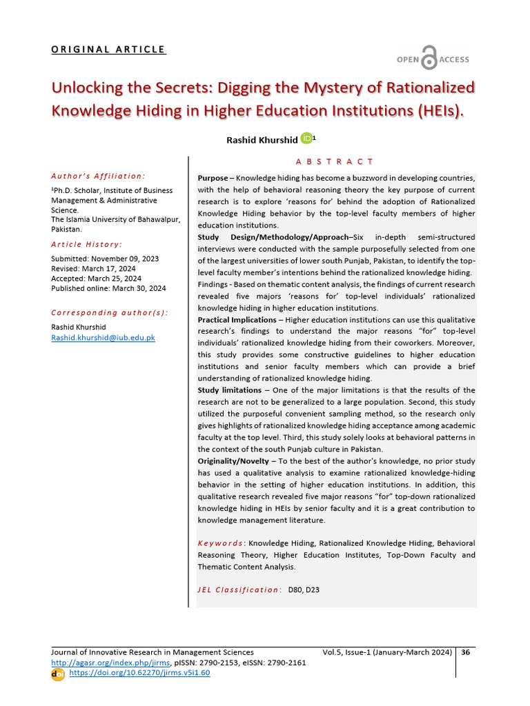 Unlocking the Secrets Digging the Mystery of Rationalized Knowledge ...