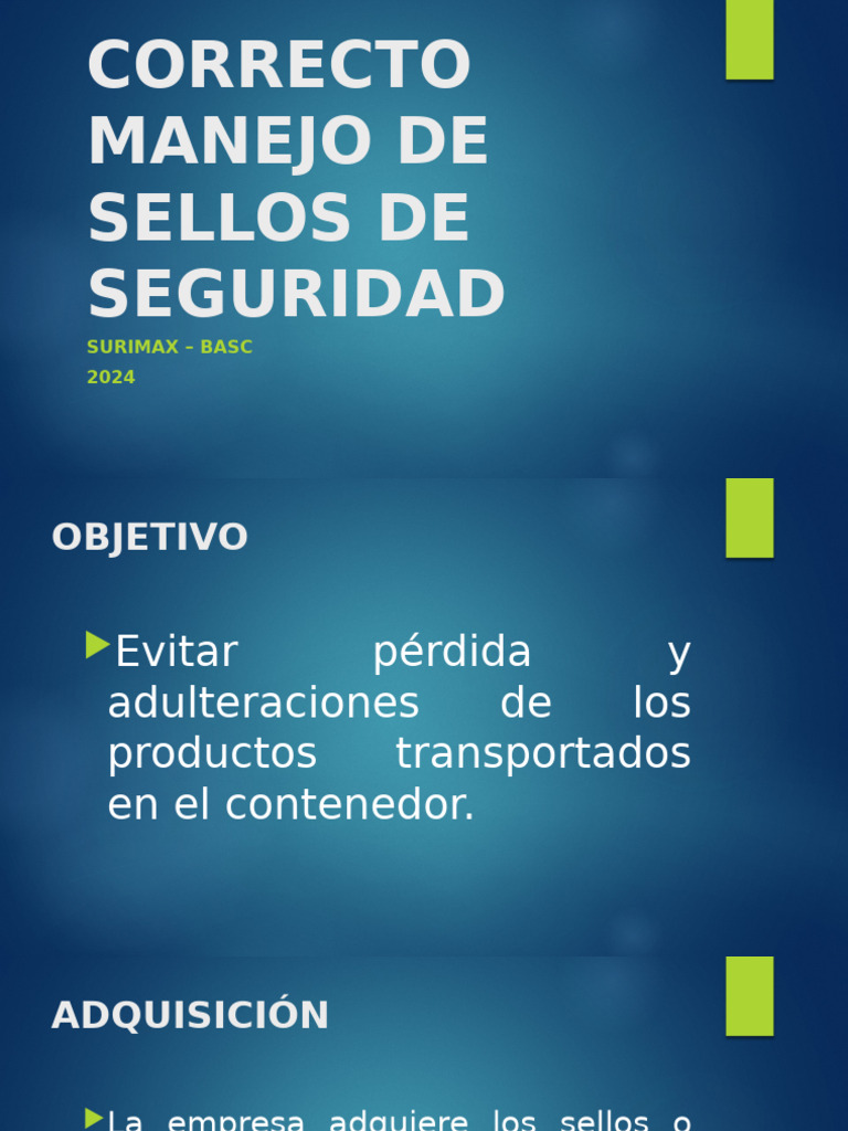 Correcto Manejo de Sellos de Seguridad | PDF